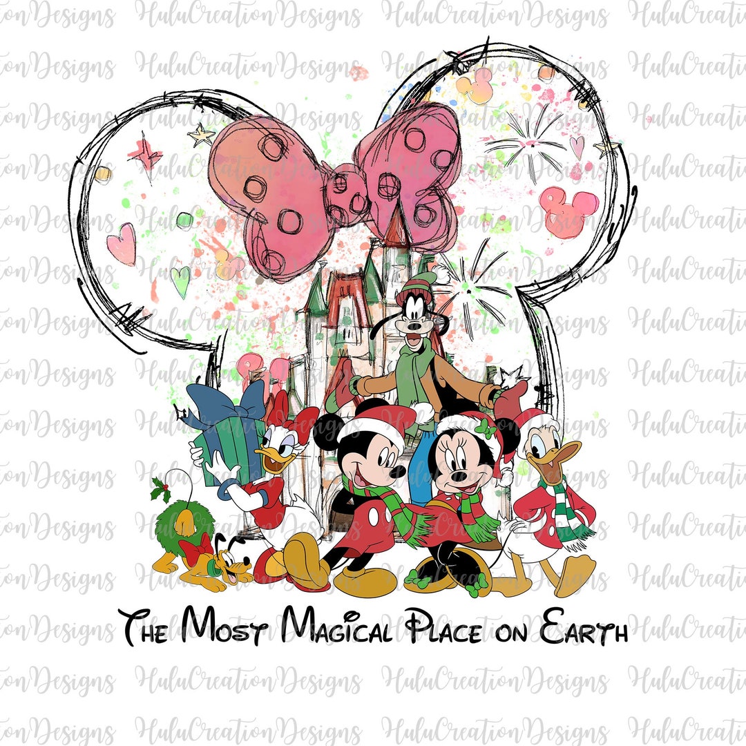 Christmas Watercolor Png, the Most Magical Place, Christmas Mouse and ...