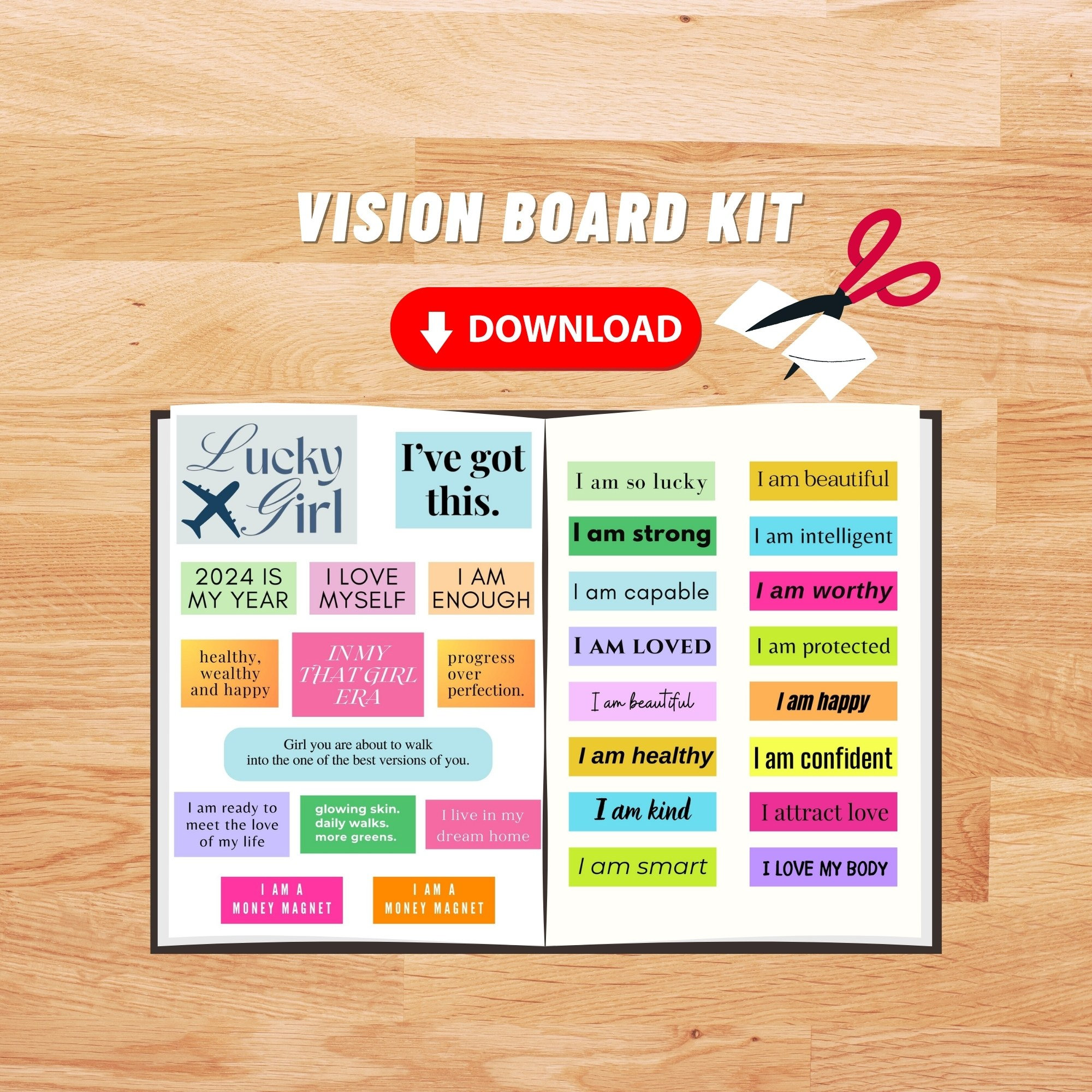 2024 Vision Board Kit, Travel Girl Vision Board, Vision Board Starter ...