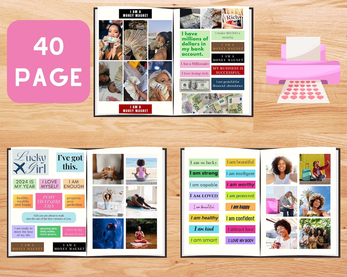 Black Woman Vision Board Kit,2024 Black Girl Vision Board,black Girl ...