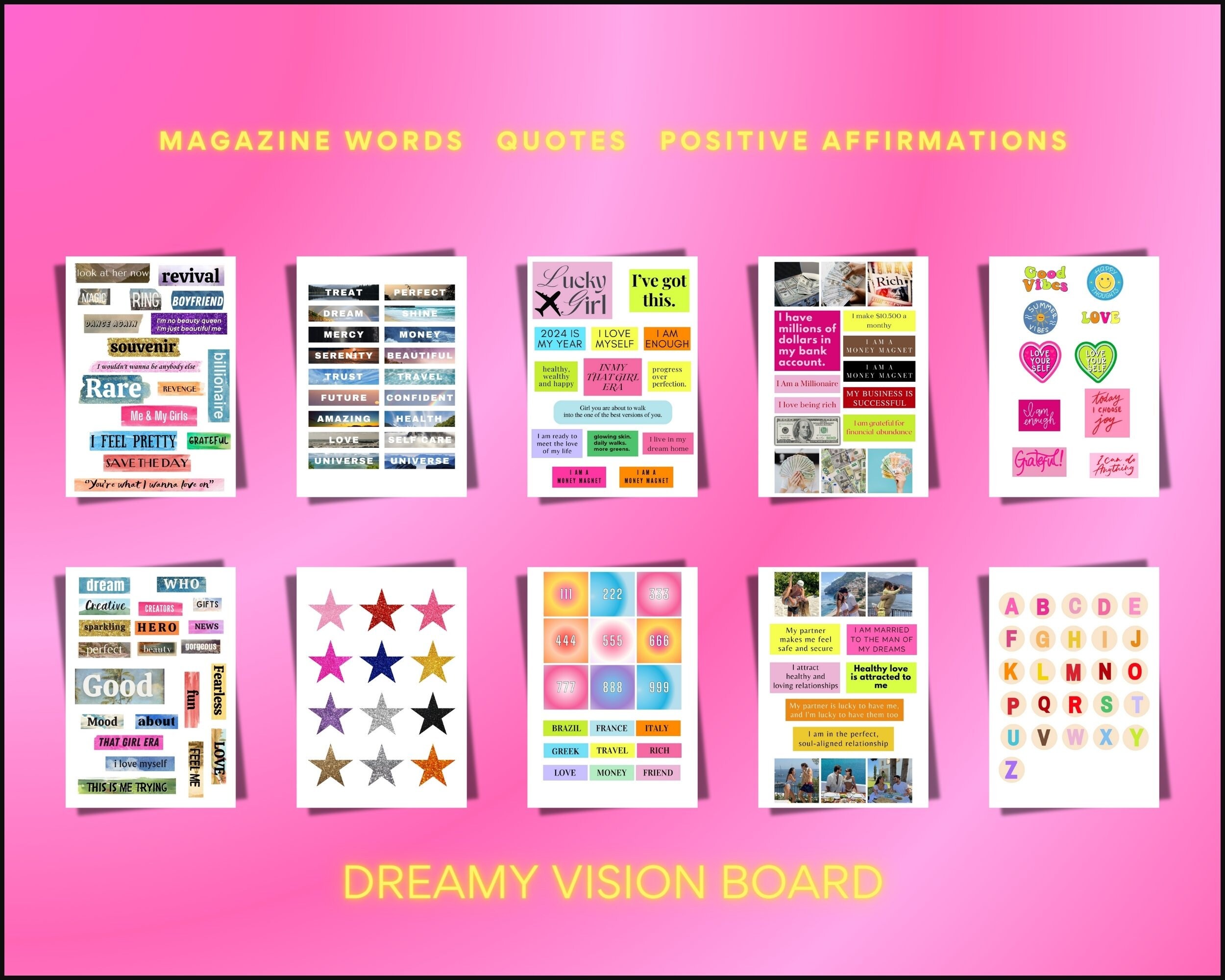 Travel Vision Board,printable Vision Board,vision Board Starter Kit ...