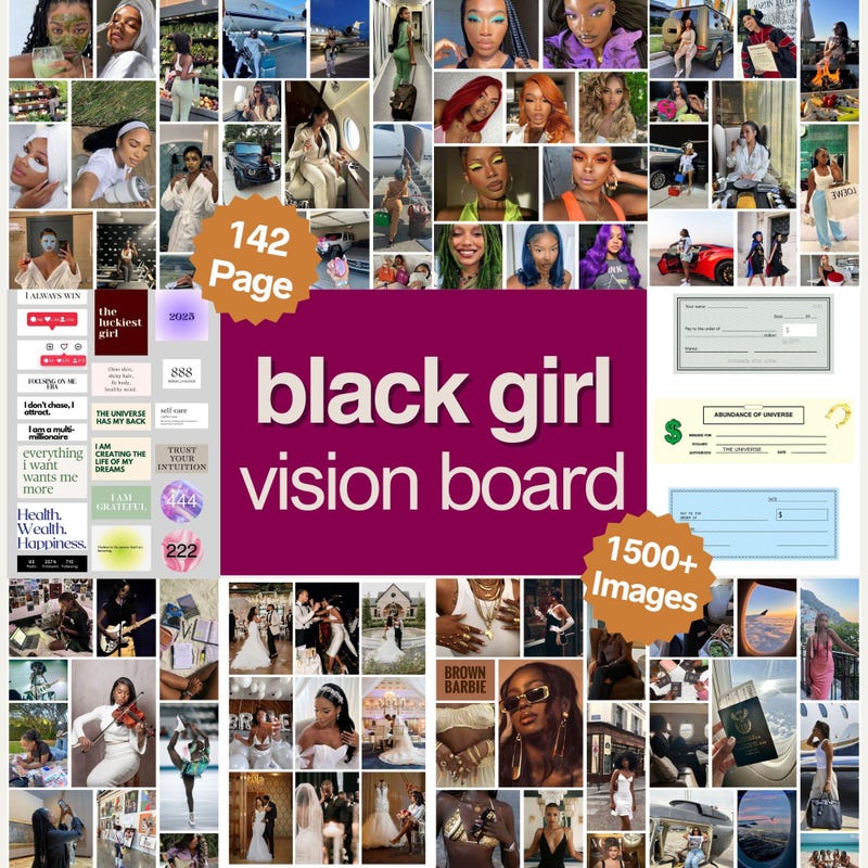 Printable Black Girl Vision Board - Etsy