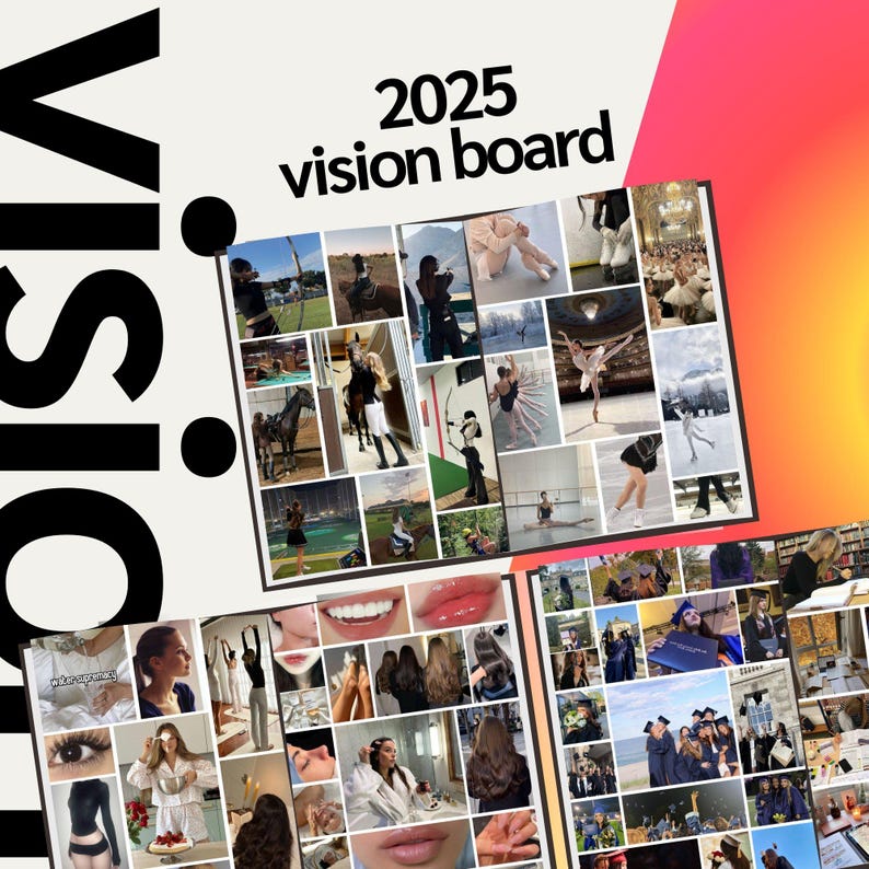 2025 Vision Board Printables Images,teen Girl Vision Board,digital ...