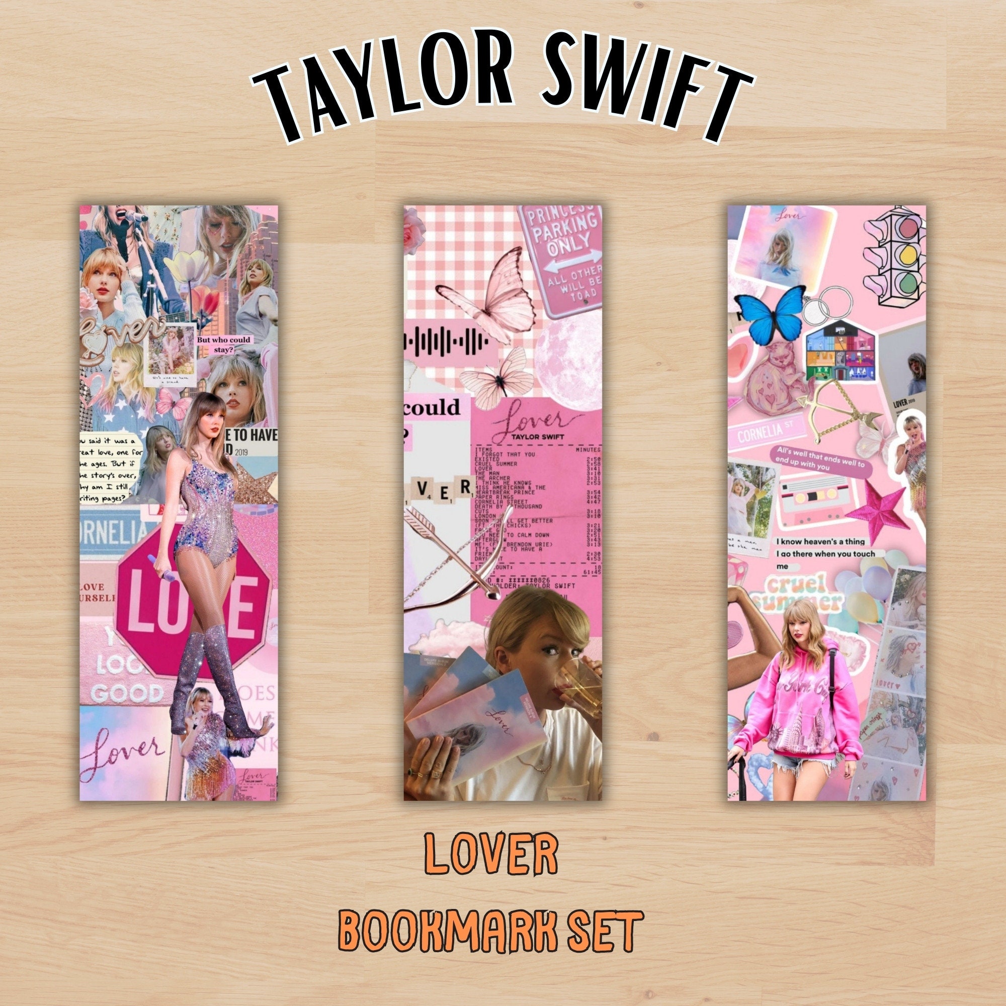 Taylor Swift Bookmark Set,lover Era Pink Bookmark Set,lover Bookmark ...