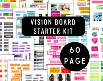 100 Real Magazine Words Cutouts Printable Vision Board Words Vision ...