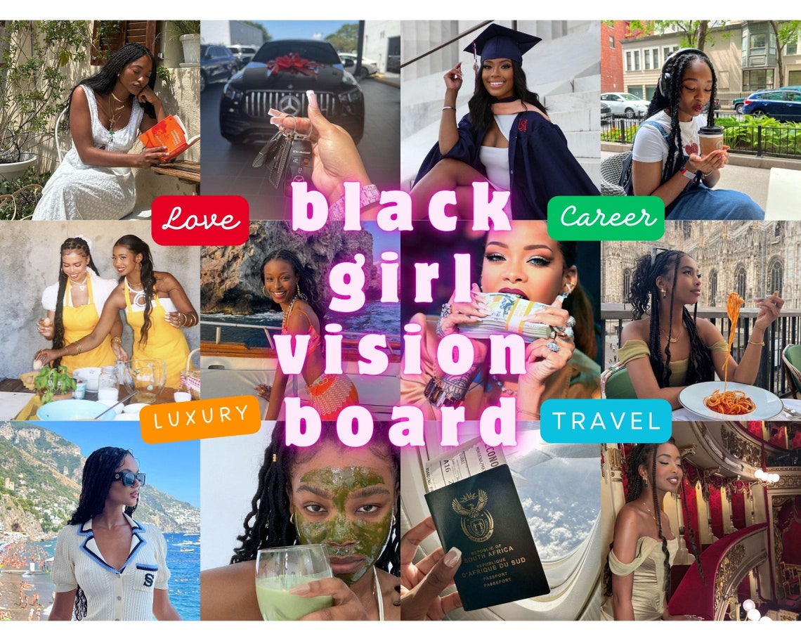 Black Woman Vision Board Kit,2024 Black Girl Vision Board,black Girl Luxury Vision Board,vision ...