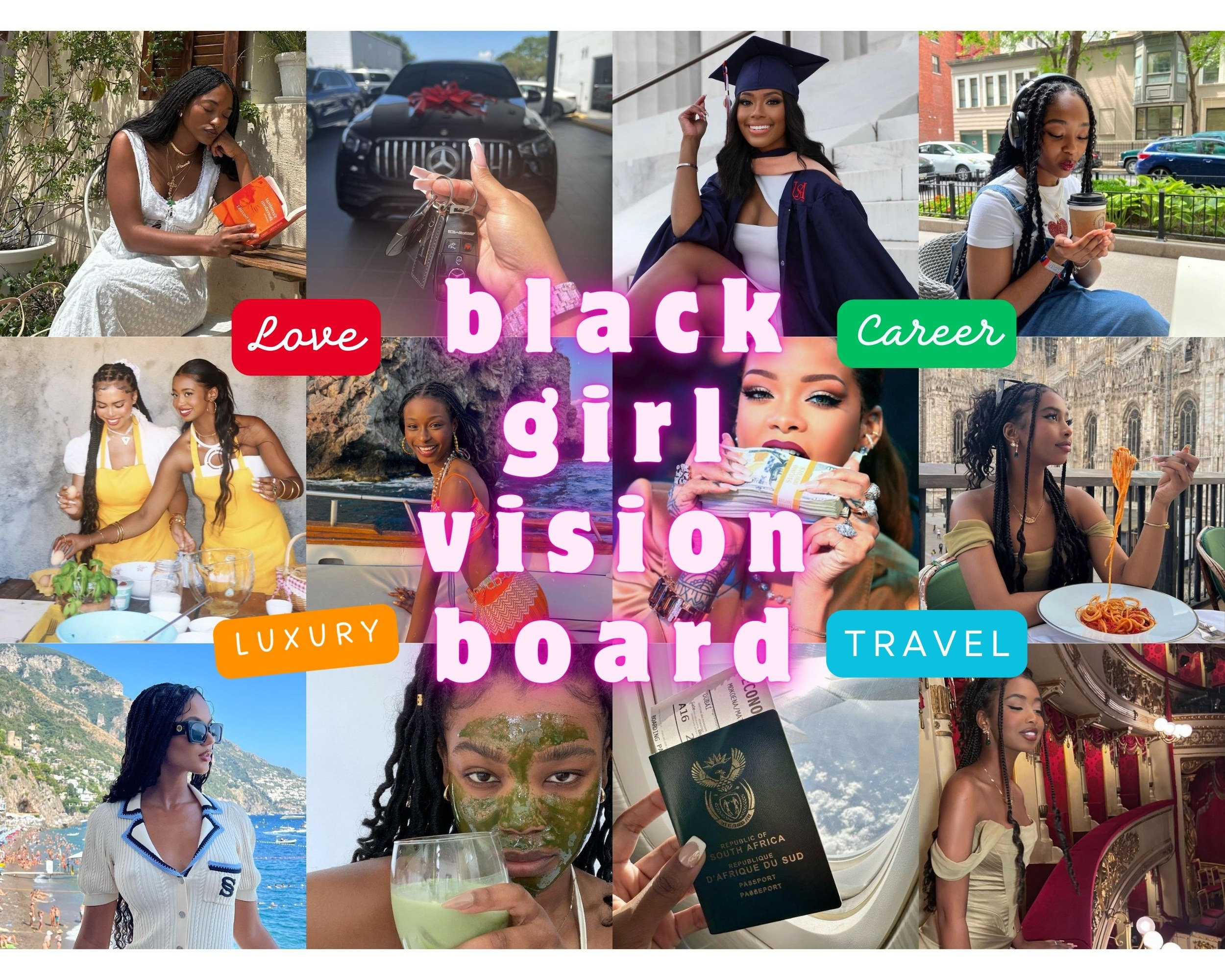 Black Woman Vision Board Kit 2024 Black Girl Vision Board Black Girl