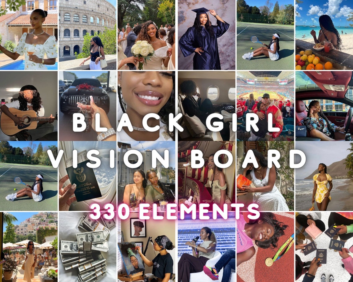 Black Woman Vision Board Kit,2024 Black Girl Vision Board,black Girl ...