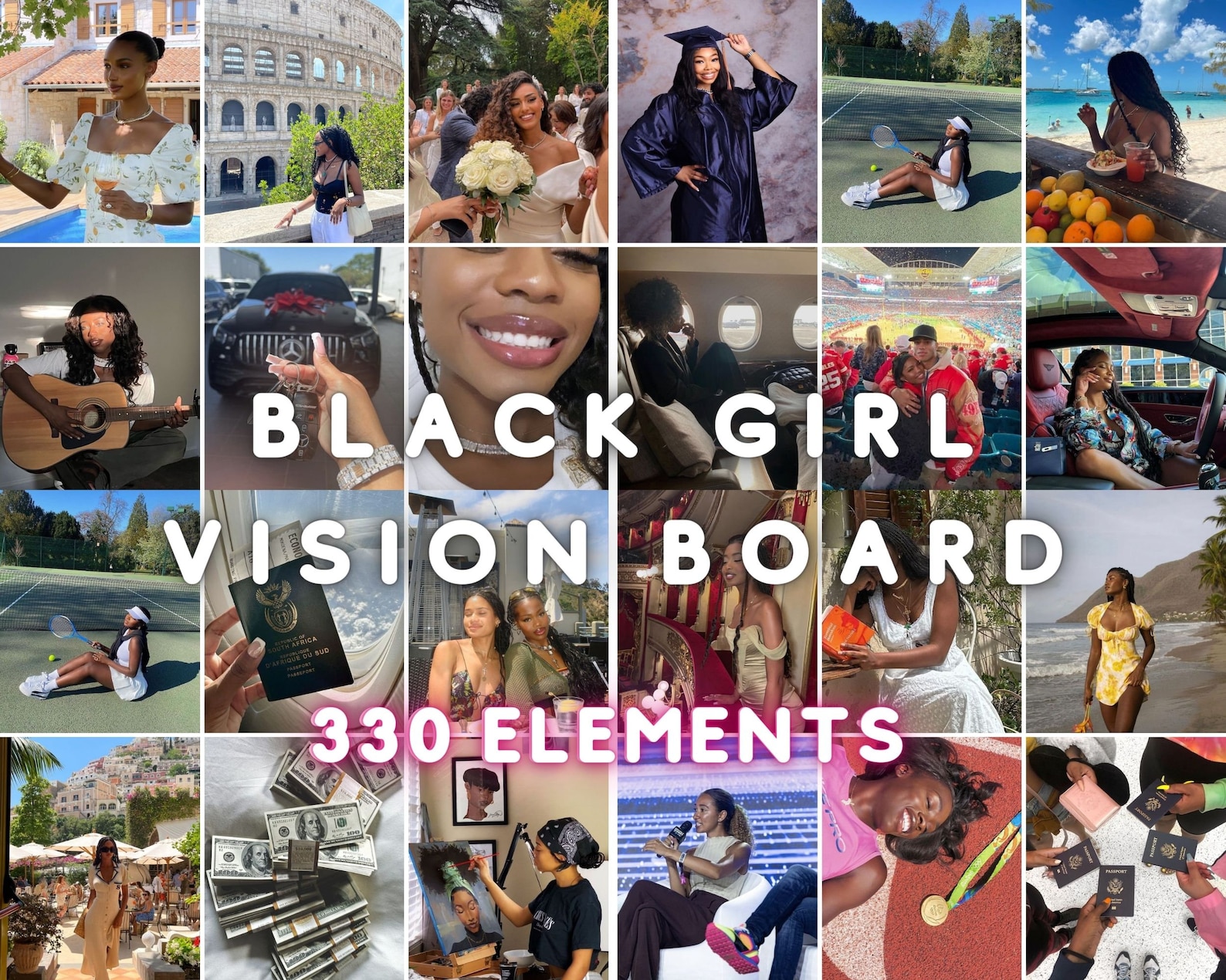 Black Woman Vision Board Kit,2024 Black Girl Vision Board,black Girl ...