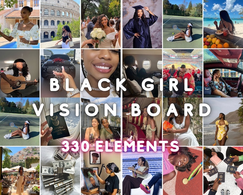 Black Woman Vision Board Kit,2024 Black Girl Vision Board,black Girl ...