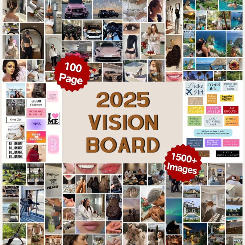 2025 Vision Board Printables Images,teen Girl Vision Board,digital ...