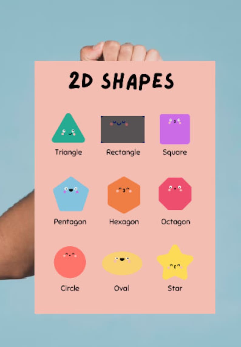 2D Shapes Educational Print - Etsy