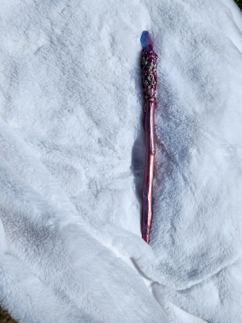 Custom Hand Carved Witch Fairy Wands Crystal Magic Wand - Witch Wand ...