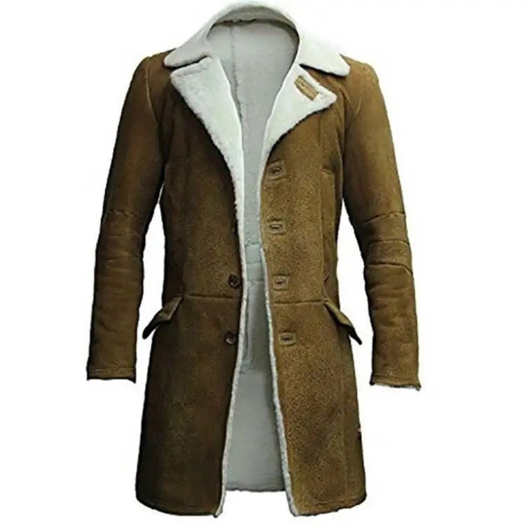 Brown Leather Long Distressed Coat - Etsy