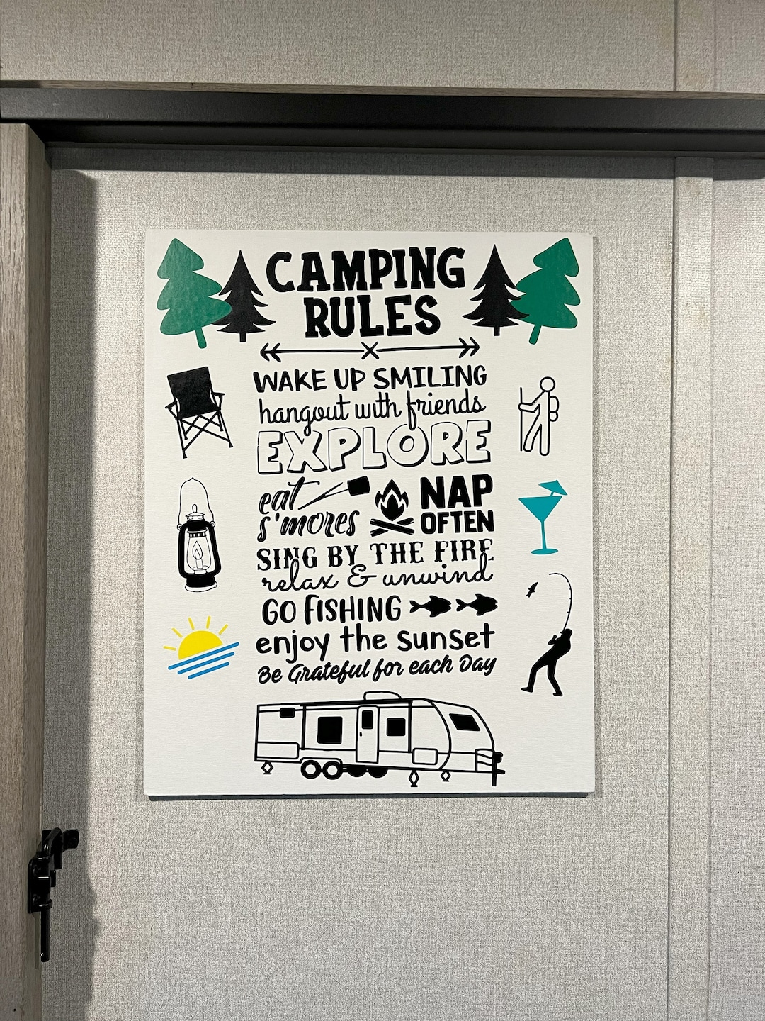 Camping Rules Sign - Etsy