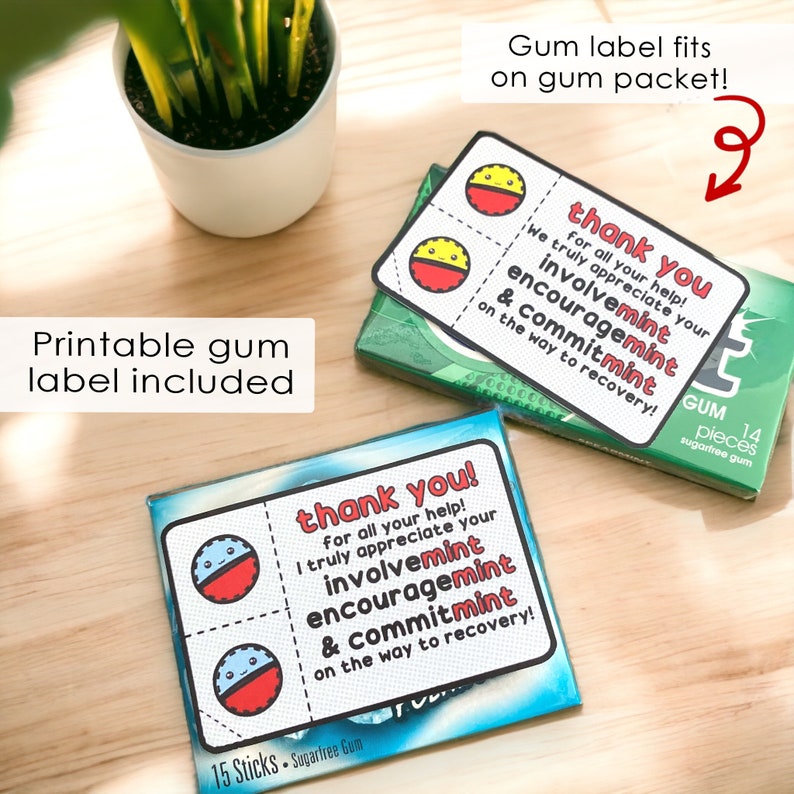 Nurse Thank You Digital Download Gum Wrapper Cute Appreciation Gift ...