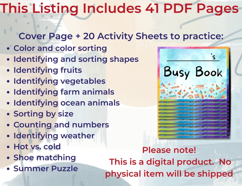 Busy Book, Learning Binder, Toddler Learning Binder, Busy Binder ...