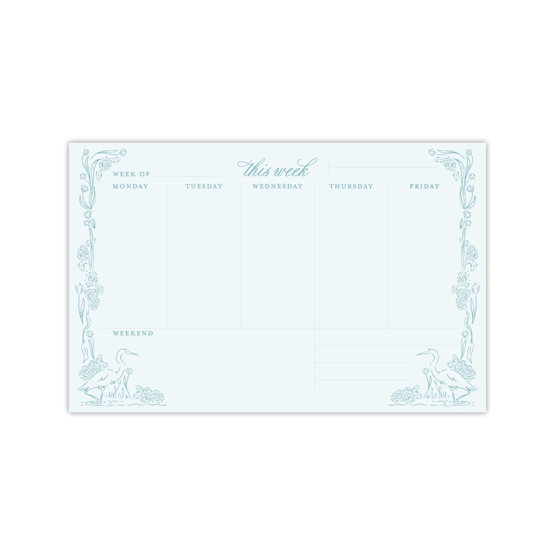 Printed Weekly Planner Notepad, 50 Pages, Desk Calendar, Daily to Do ...