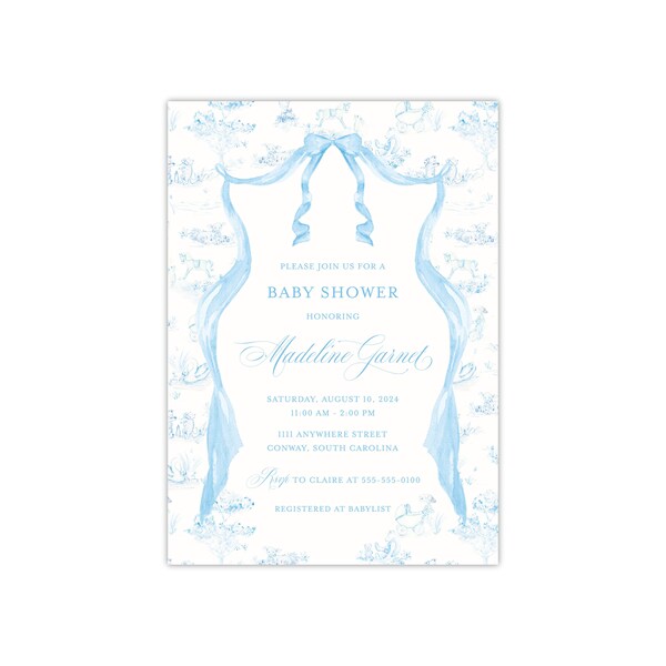Toile Baby Shower Invitation - Etsy
