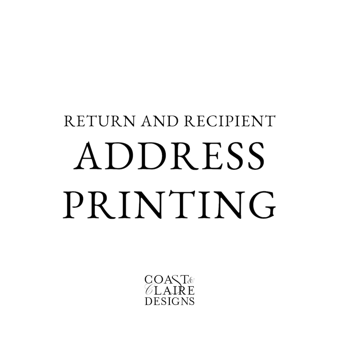 Return and Recipient Address Printing Service - Etsy