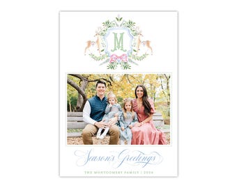 PRINTABLE Christmas Card With Photo, Holiday Card, Photo Card, Garland ...