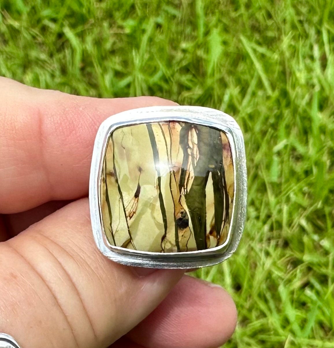 Eye Catching Piece of Morrisonite Jasper Sterling Ring Size 6.75 7 - Etsy