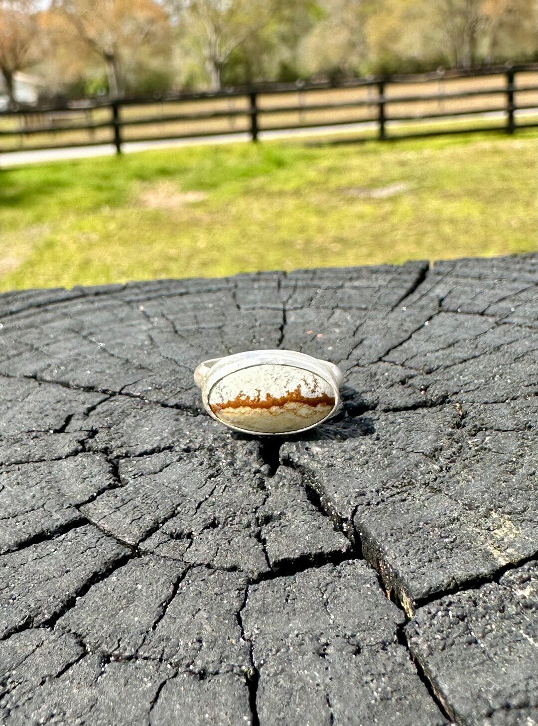 A Tiny Landscape in This Chicken Track Jasper Sterling Ring - Size 5 - Etsy