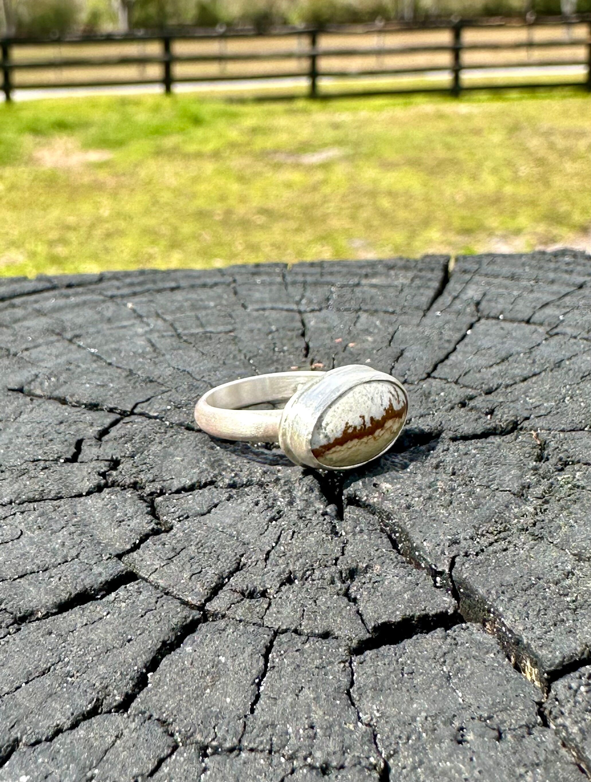 A Tiny Landscape in This Chicken Track Jasper Sterling Ring Size 5 - Etsy