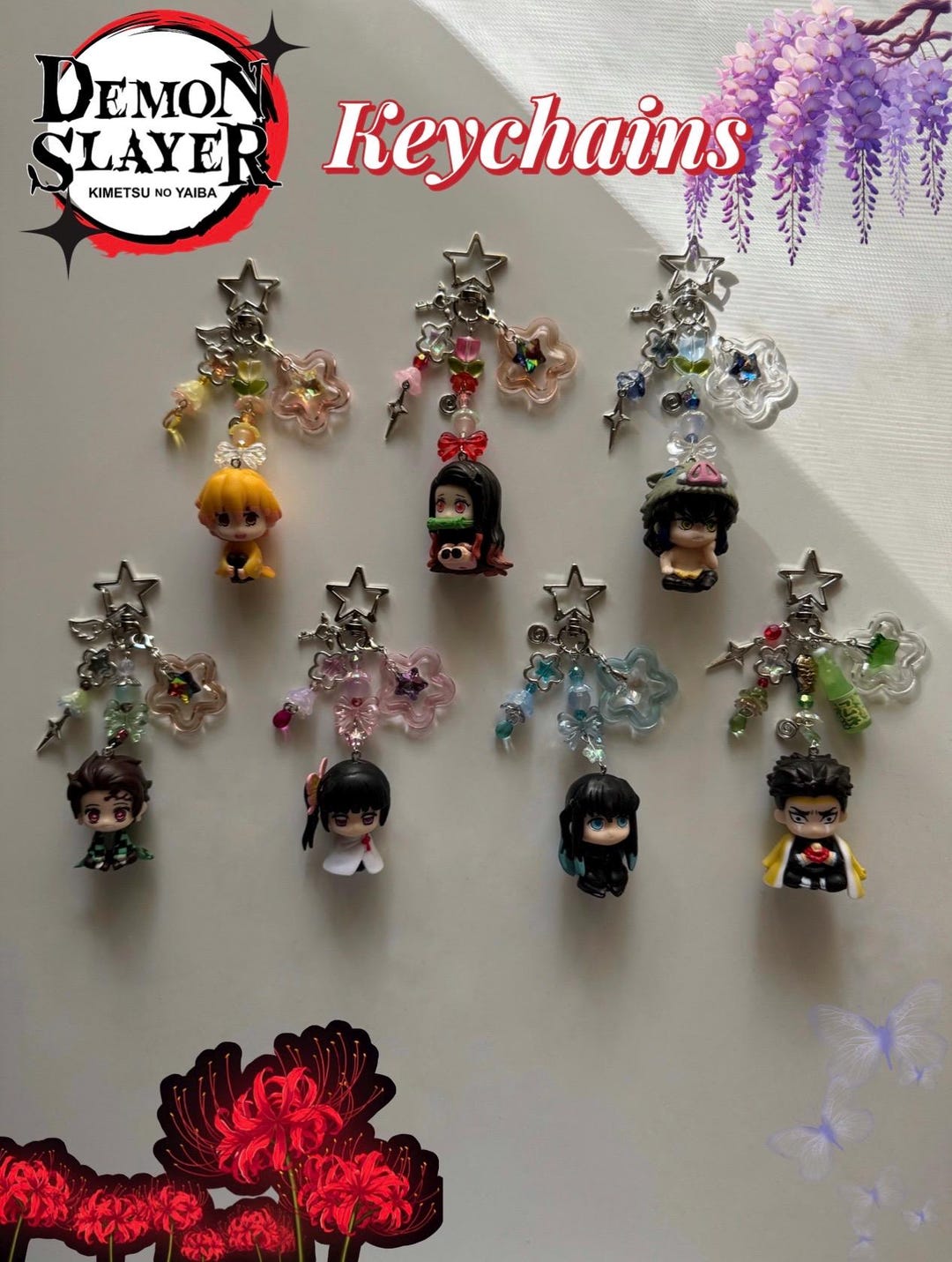 Demon Slayer Keychains - Etsy