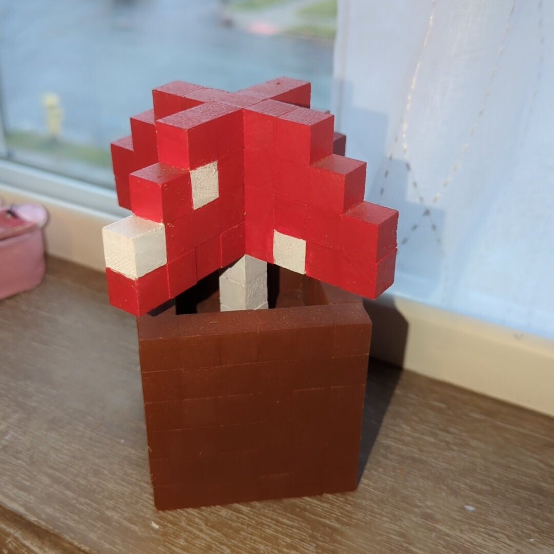 Homemade Minecraft Mushroom in Pot - Etsy