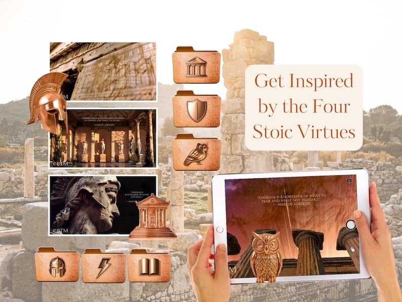 Stoic Virtues Desktop Wallpaper & Icon Pack, Marcus Aurelius Stoic ...