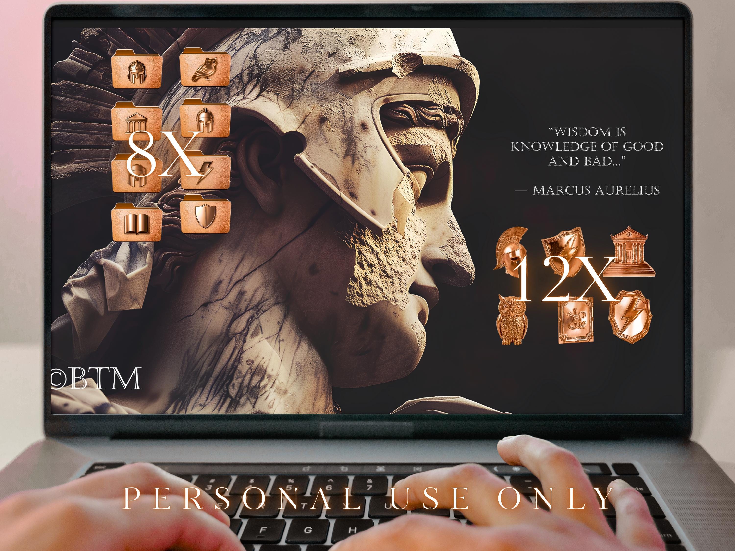 Stoic Virtues Desktop Wallpaper & Icon Pack, Marcus Aurelius Stoic ...
