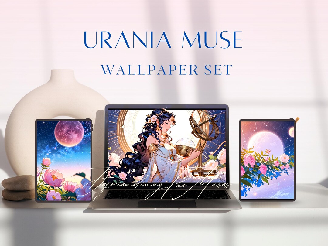 Celestial Star Muse Desktop Wallpaper Set, Cosmic Urania, Astronomy ...