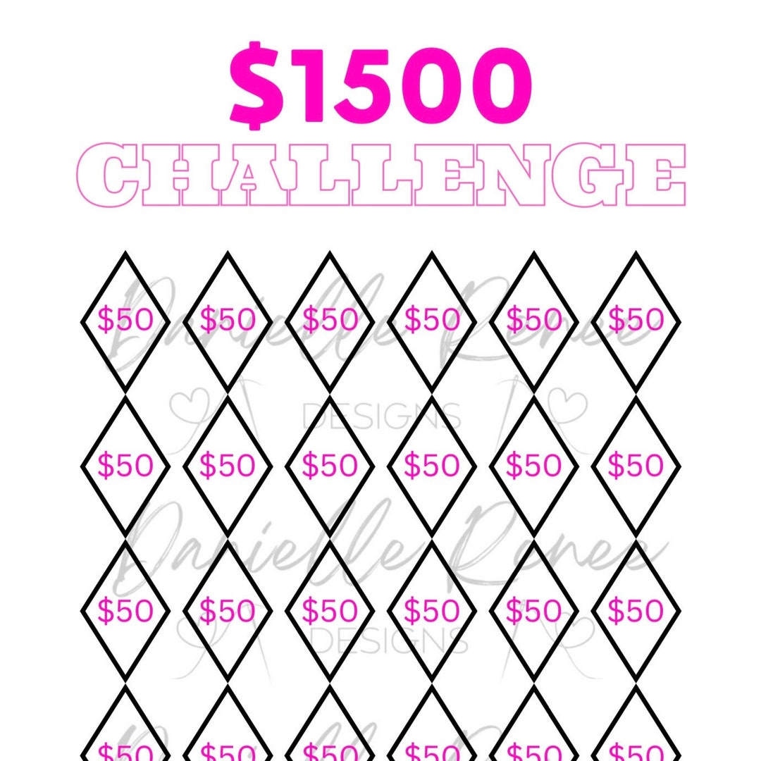 1500 Dollar Challenge, Digital Download, Savings Challenge, 1500 Dollar ...
