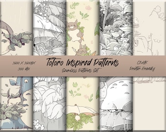 Ghibli-inspired Patterns Seamless Pattern Arts and Craft DIY Digital ...