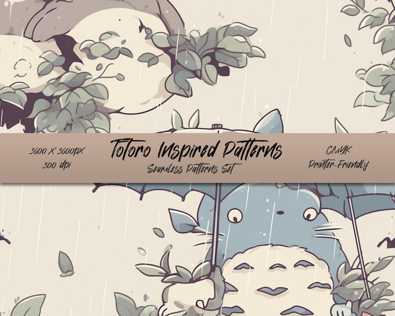 Totoro-inspired Patterns | Seamless Pattern | Arts and Craft | DIY ...