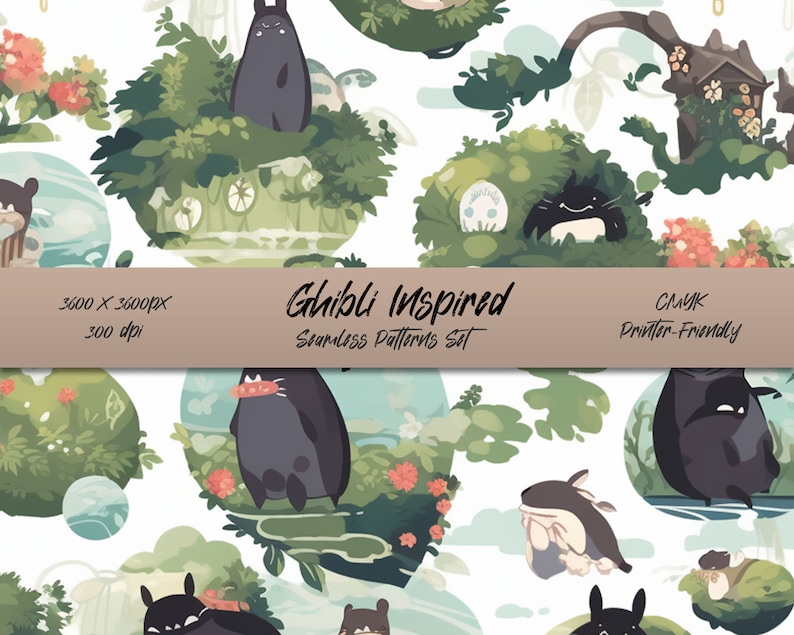 Ghibli-inspired Patterns | Seamless Pattern | Arts and Craft | DIY ...