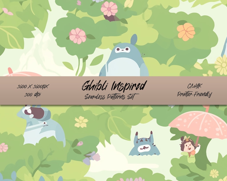 Ghibli-inspired Patterns | Seamless Pattern | Arts and Craft | DIY ...