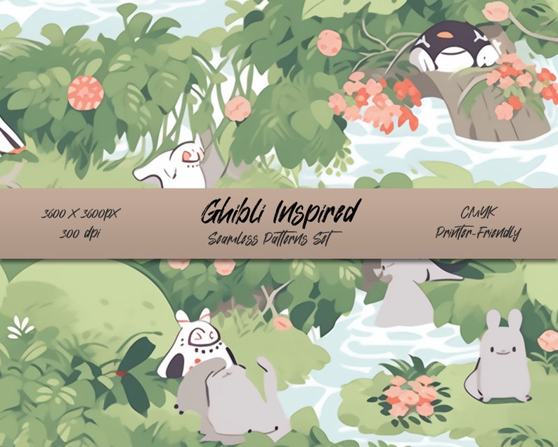 Ghibli-inspired Patterns | Seamless Pattern | Arts and Craft | DIY ...