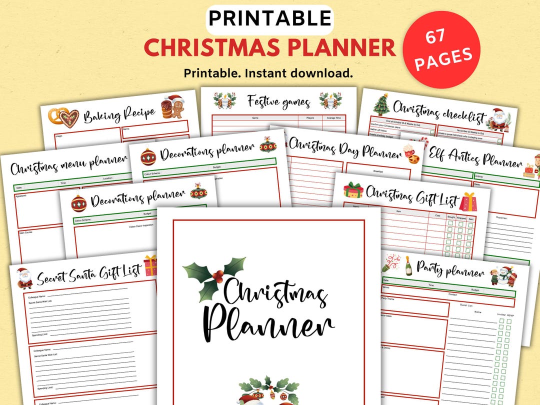 Christmas Planner, Printable Christmas Planner, Holidays Planner ...