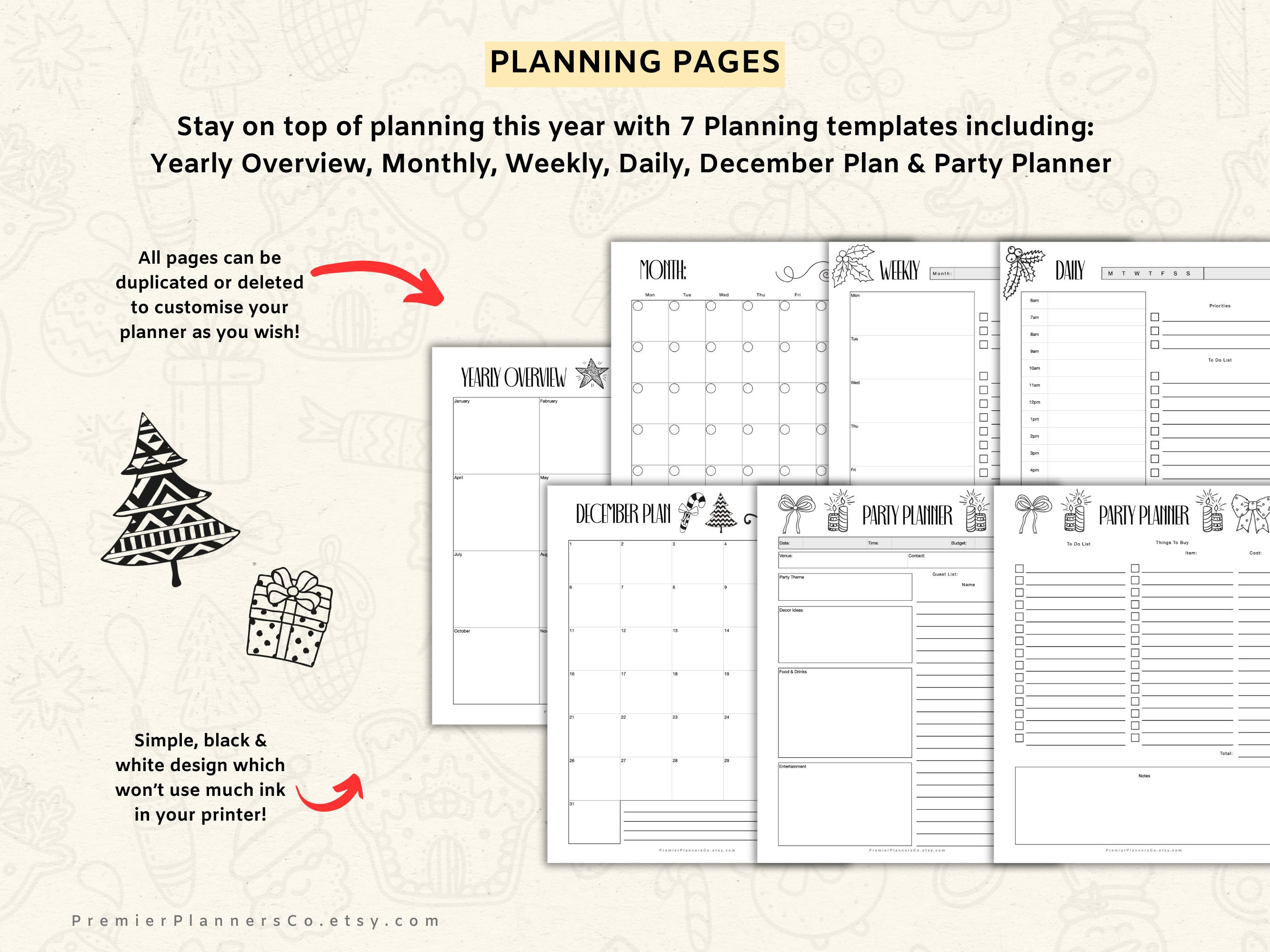 Christmas Planner, Printable Christmas Planner, Holidays Planner ...
