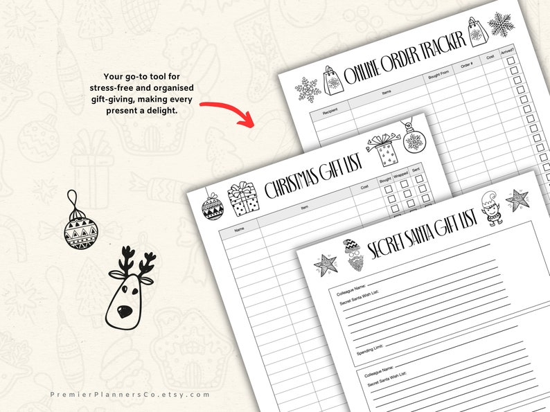 Christmas Gift Planner Printable | Gift Tracker | Christmas Gift List ...