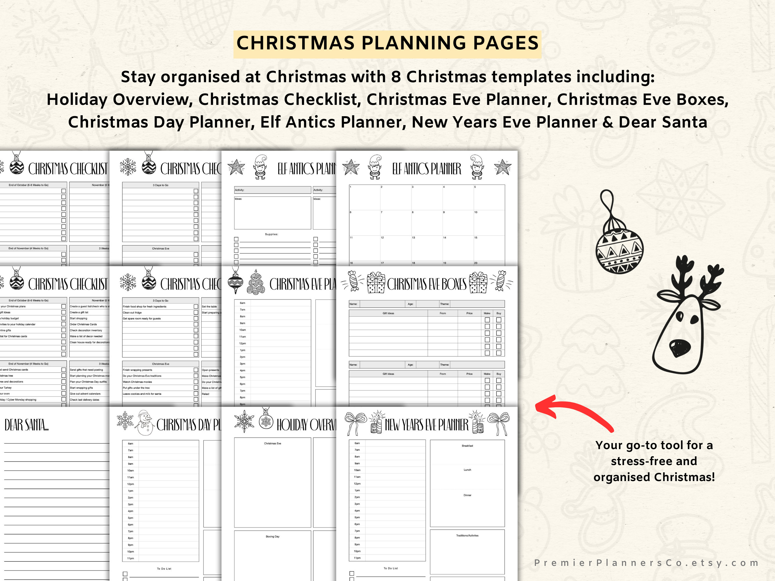 Christmas Planner, Printable Christmas Planner, Holidays Planner ...