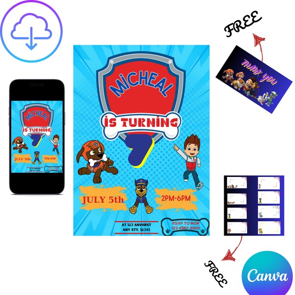 Rubble Party Invitation - Etsy