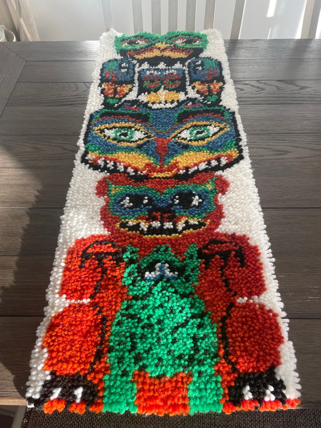 Homemade Latch Hook Indigenous Totem Pole Wall Hanging - Etsy