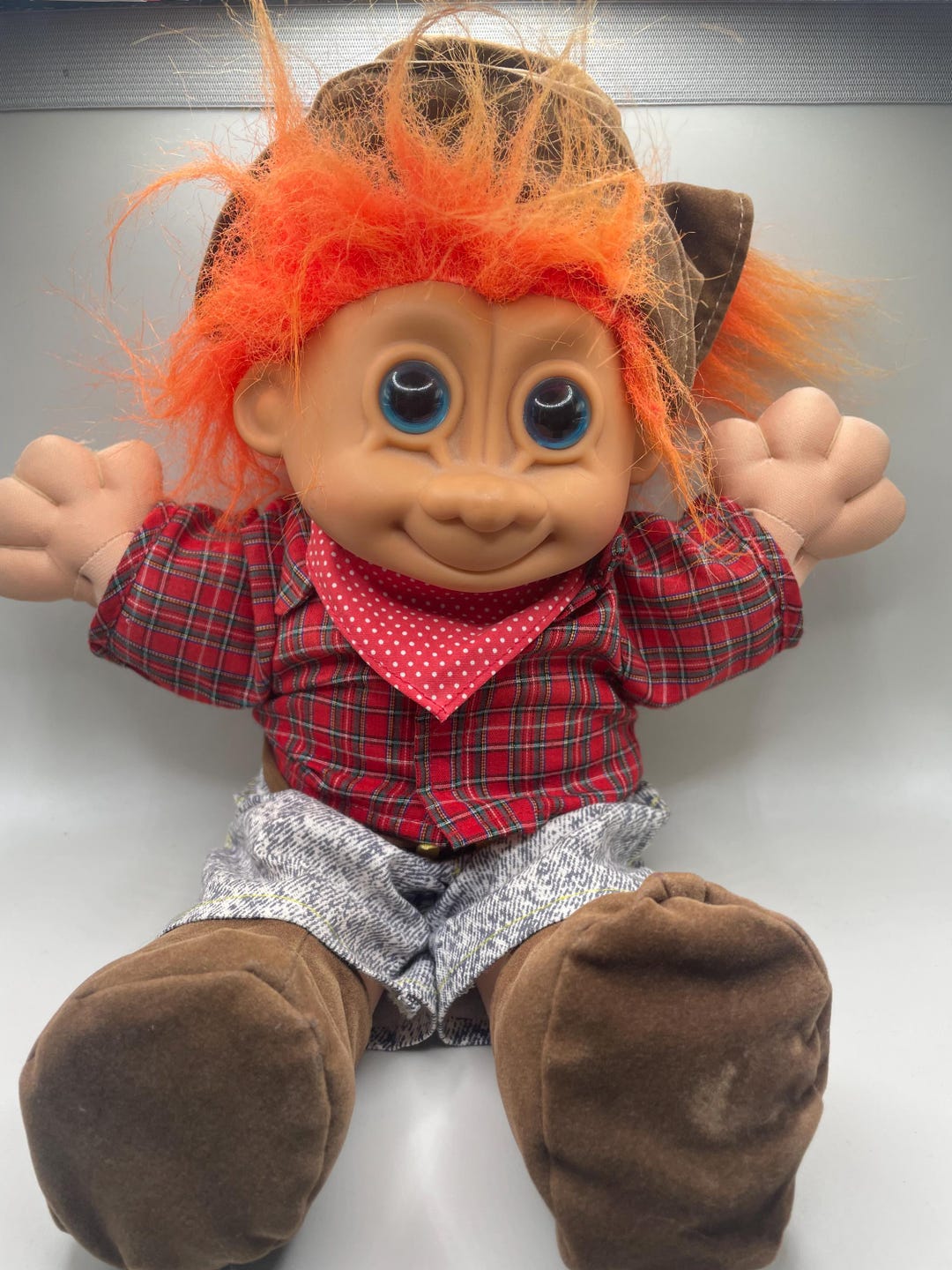 Vintage Russ Cowboy Troll Doll 30 Cm Long - Etsy