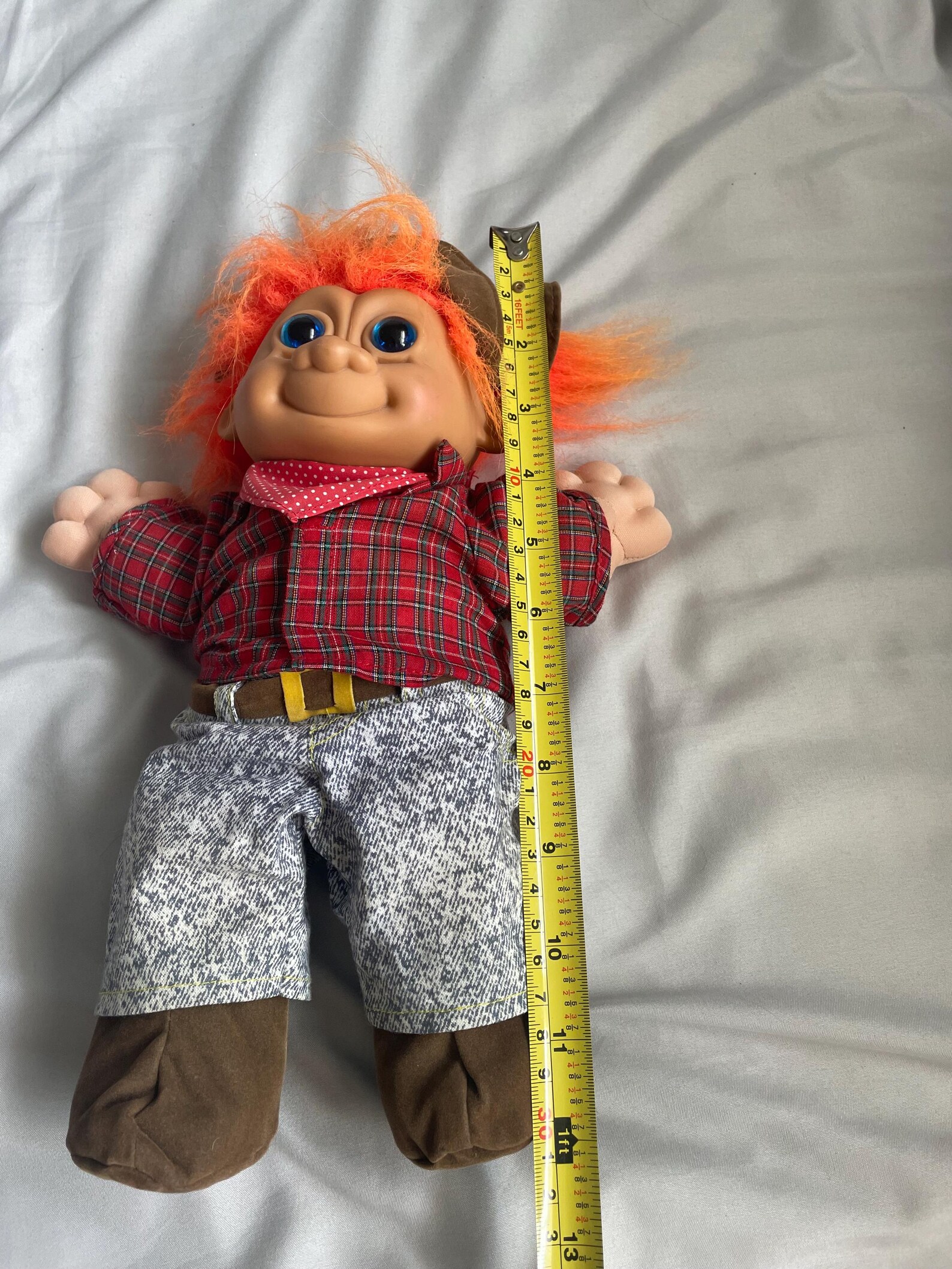 Vintage Russ Cowboy Troll Doll 30 Cm Long - Etsy