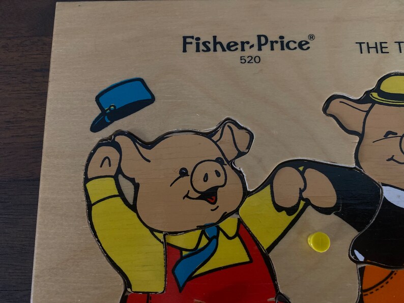 Three Little Pigs Vintage Wooden Puzzle 520 - Etsy