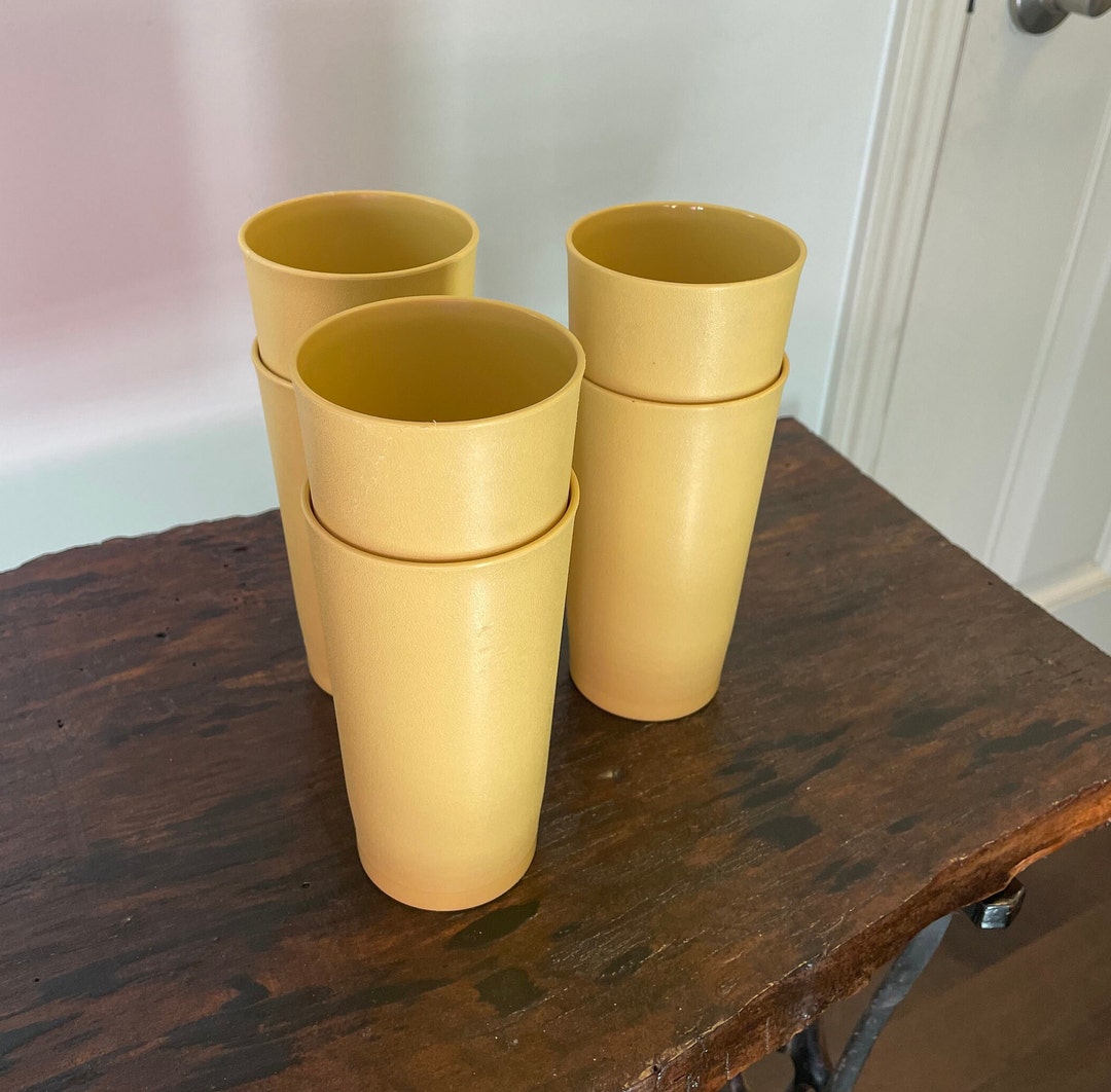 Set of 6 Vintage Tupperware Cups in Harvest Gold - Etsy