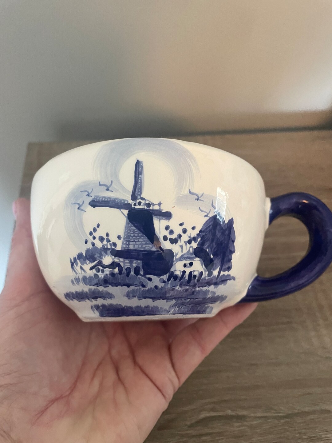 Vintage Ceramic Blue White Delft Handpainted Tea Cup Numbered - Etsy