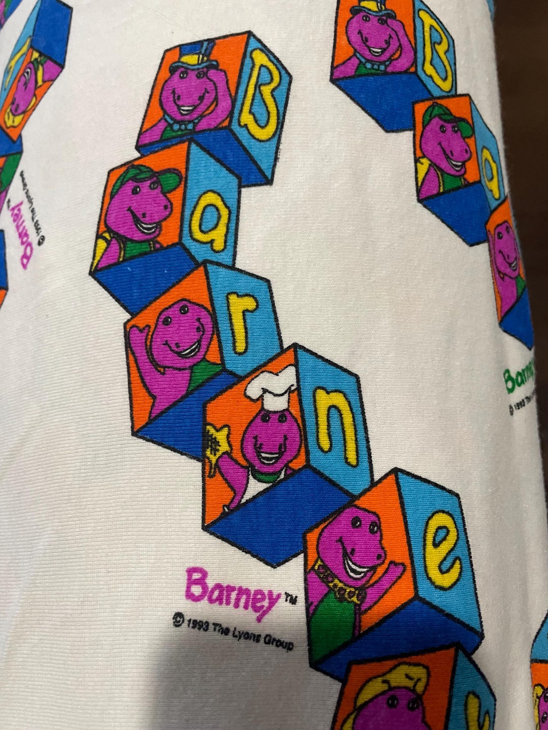 Vintage 1993 Barney Fabric the Lyons Group - Etsy